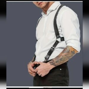 Accessories | Men Leather Body Belts Punk Adjustable Faux Leather ...